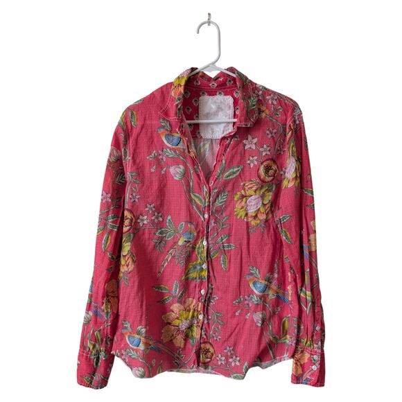 Cino | Tops | Cino Top Xxl Buttondown Shirt Floral Bird Print Colorful ...